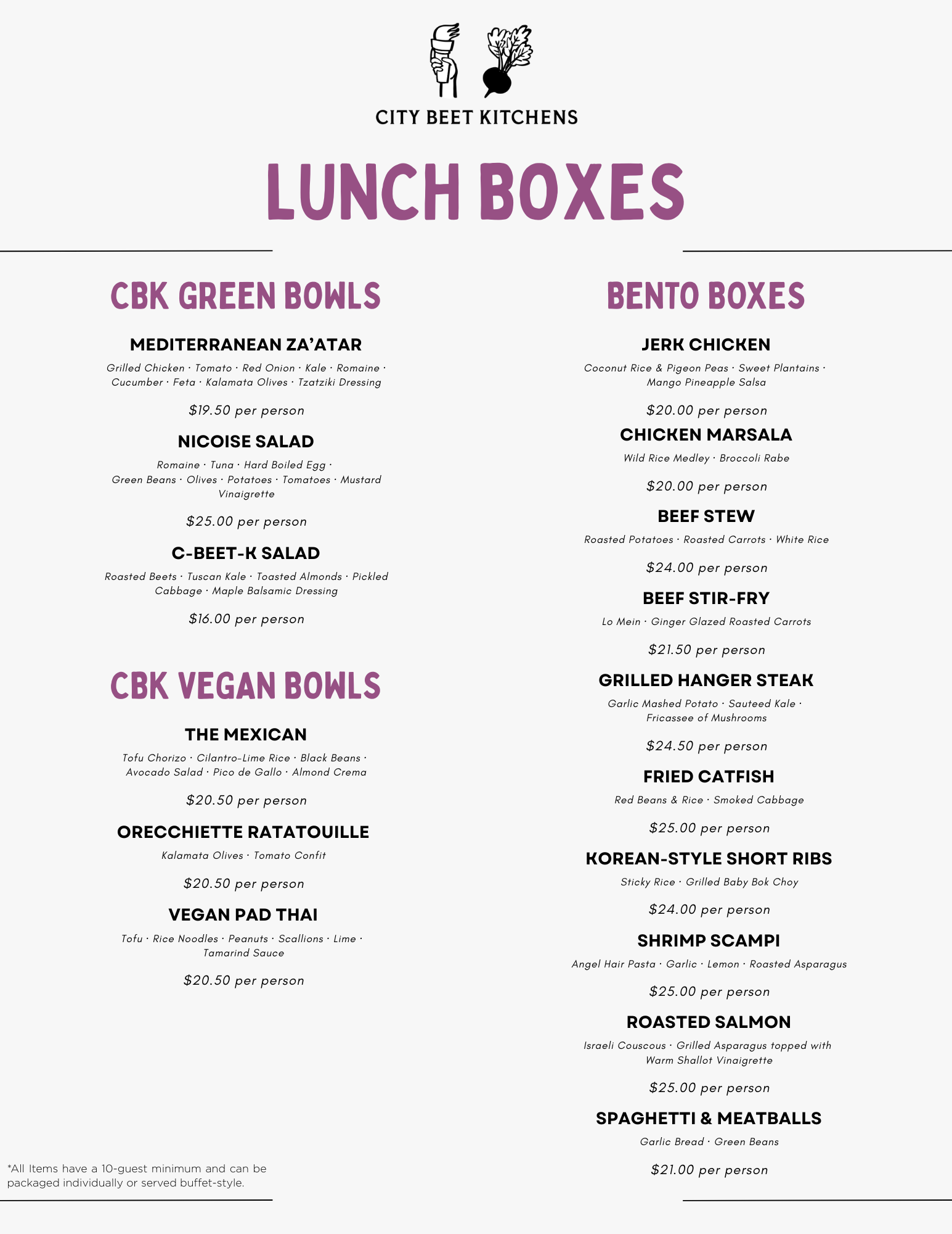 Menu — City Beet Kitchens