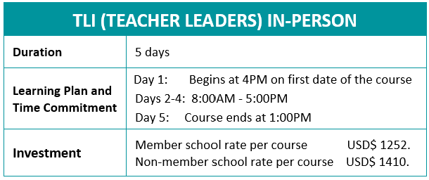 TLI Course Schedule — Principals' Training Center