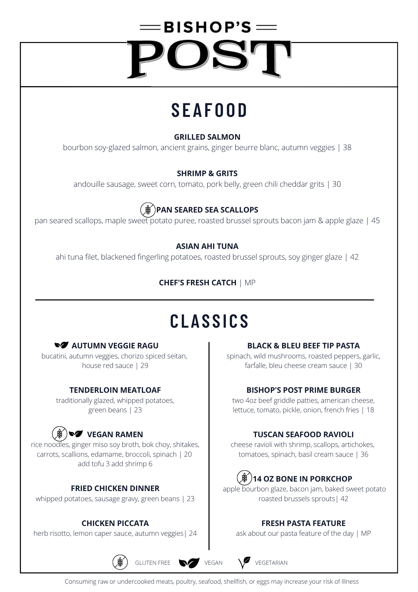 Menu - Bishops Post - American Style Restaurant Chesterfield, MO
