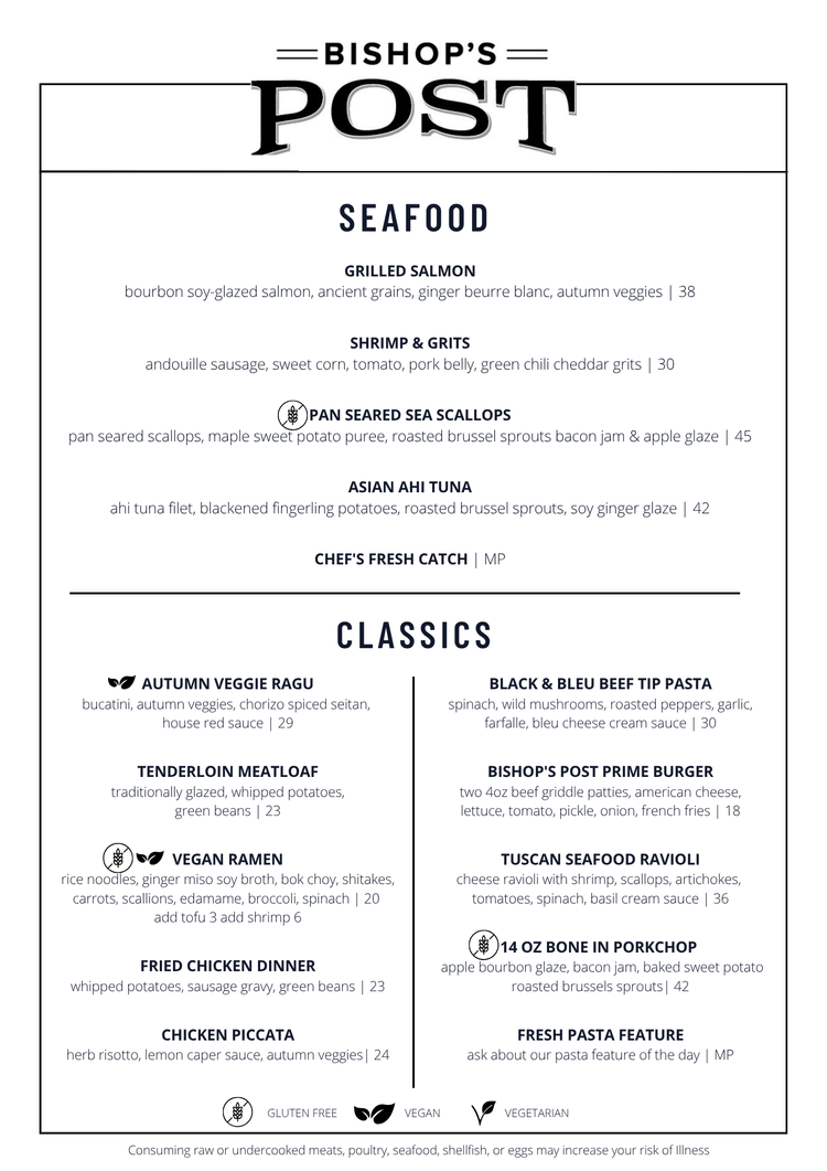 Menu - Bishops Post - American Style Restaurant Chesterfield, MO