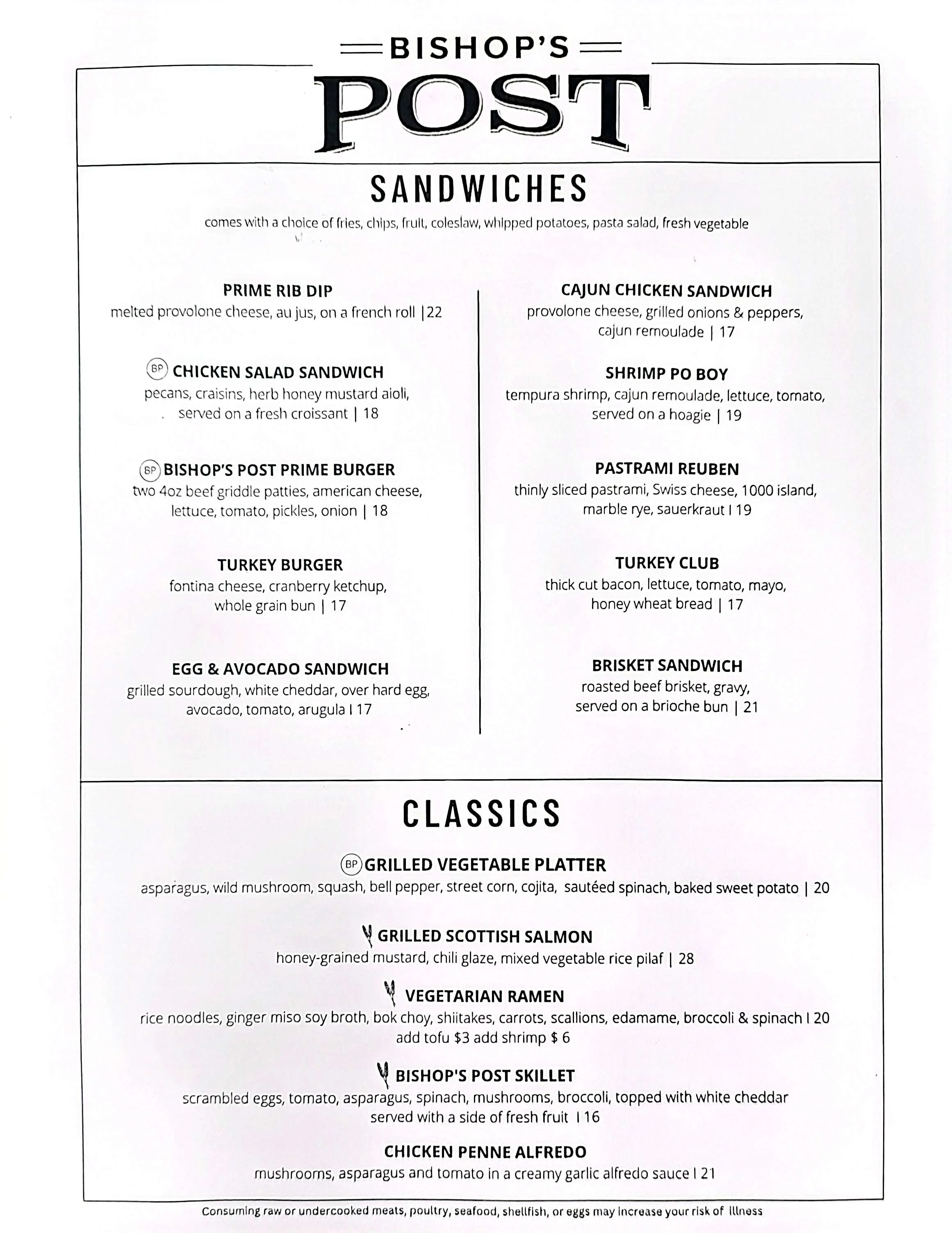 Menu - Bishops Post - American Style Restaurant Chesterfield, MO