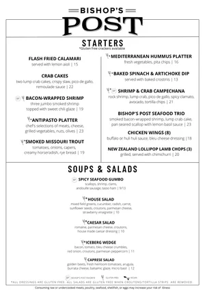 Menu - Bishops Post - American Style Restaurant Chesterfield, MO