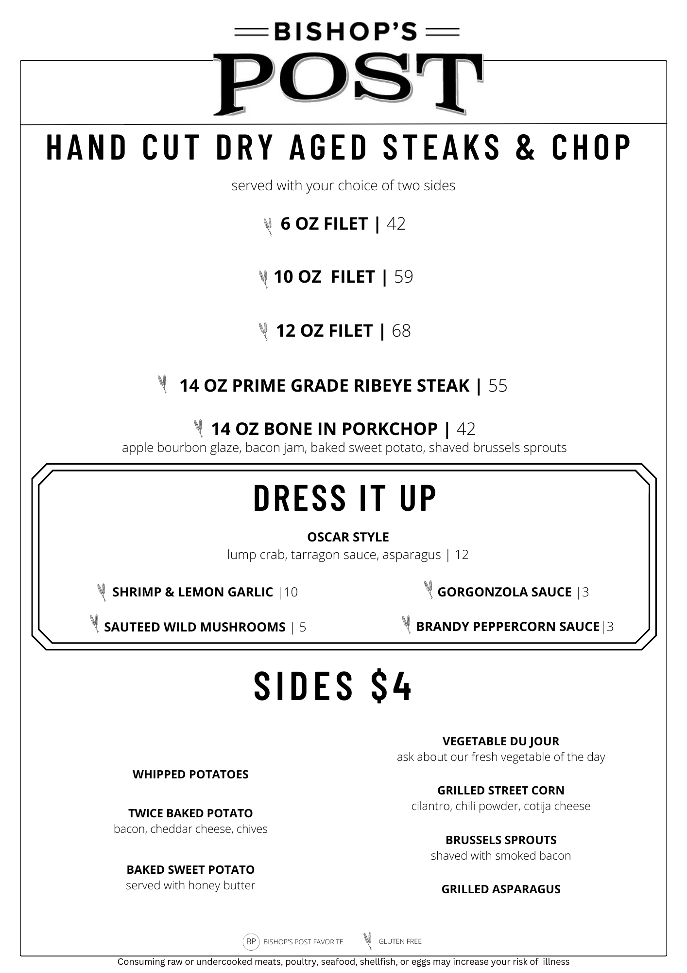 Menu - Bishops Post - American Style Restaurant Chesterfield, MO