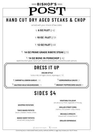 Menu - Bishops Post - American Style Restaurant Chesterfield, MO
