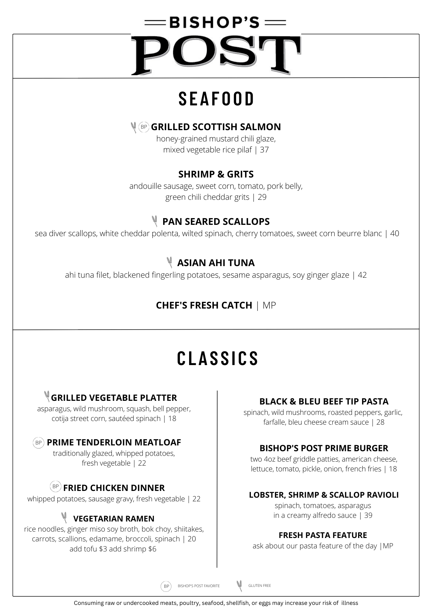 Menu - Bishops Post - American Style Restaurant Chesterfield, MO