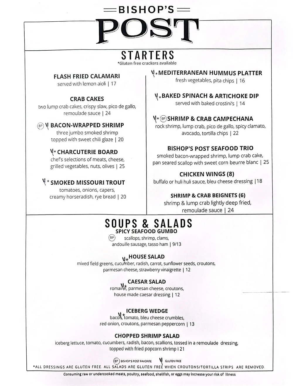 Menu - Bishops Post - American Style Restaurant Chesterfield, MO