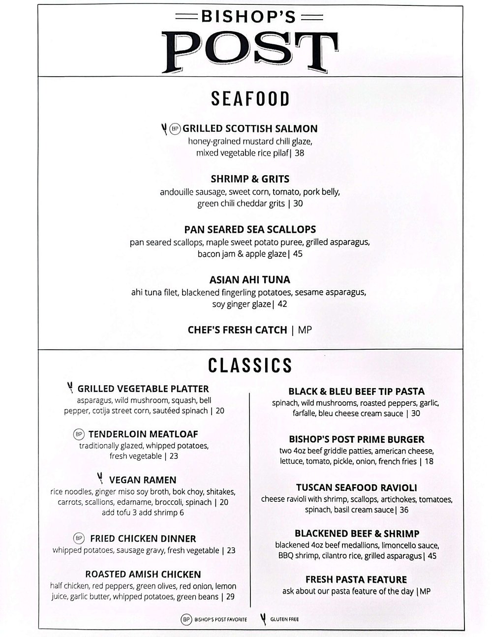 Menu - Bishops Post - American Style Restaurant Chesterfield, MO