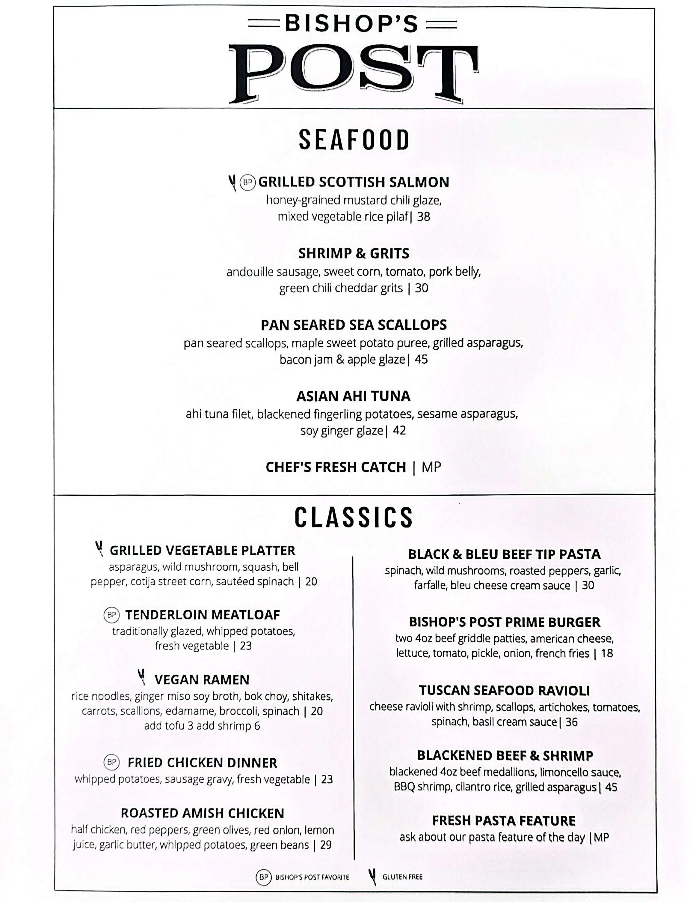 Menu - Bishops Post - American Style Restaurant Chesterfield, MO