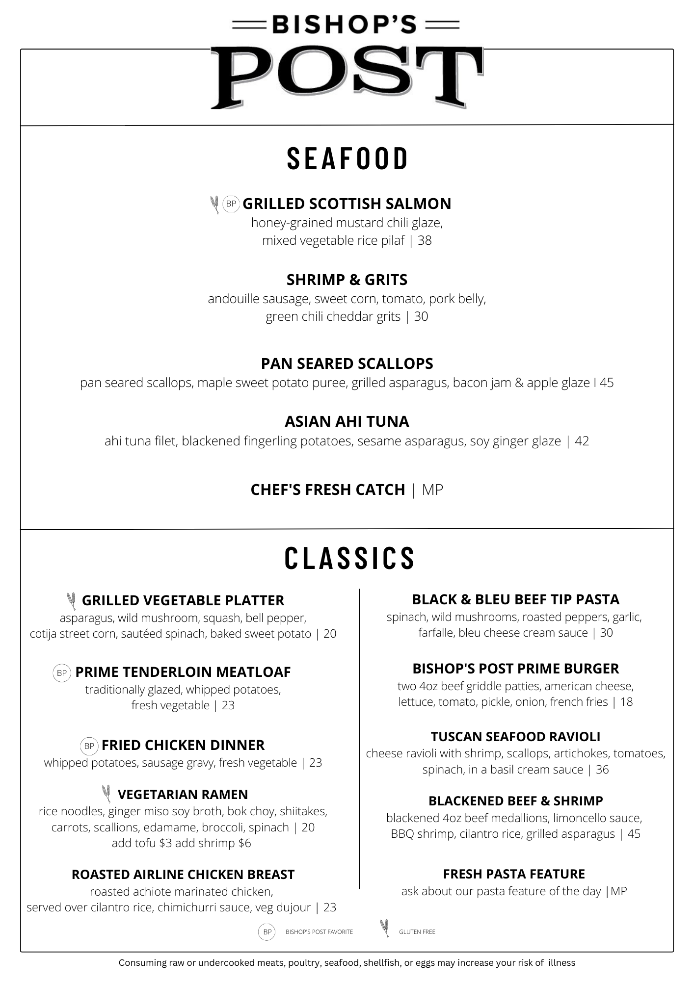 Menu - Bishops Post - American Style Restaurant Chesterfield, MO