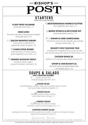 Menu - Bishops Post - American Style Restaurant Chesterfield, MO