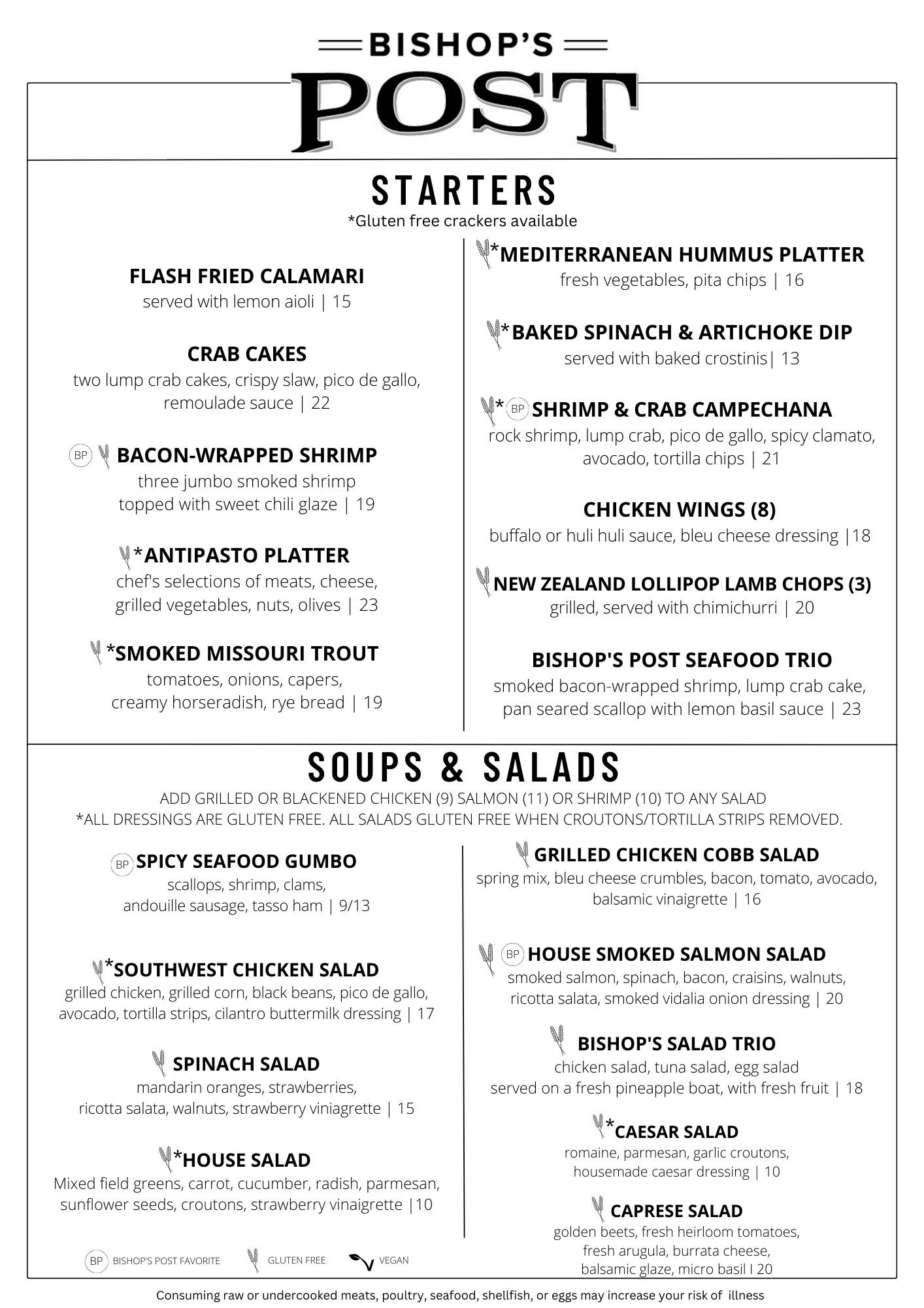 Menu - Bishops Post - American Style Restaurant Chesterfield, MO