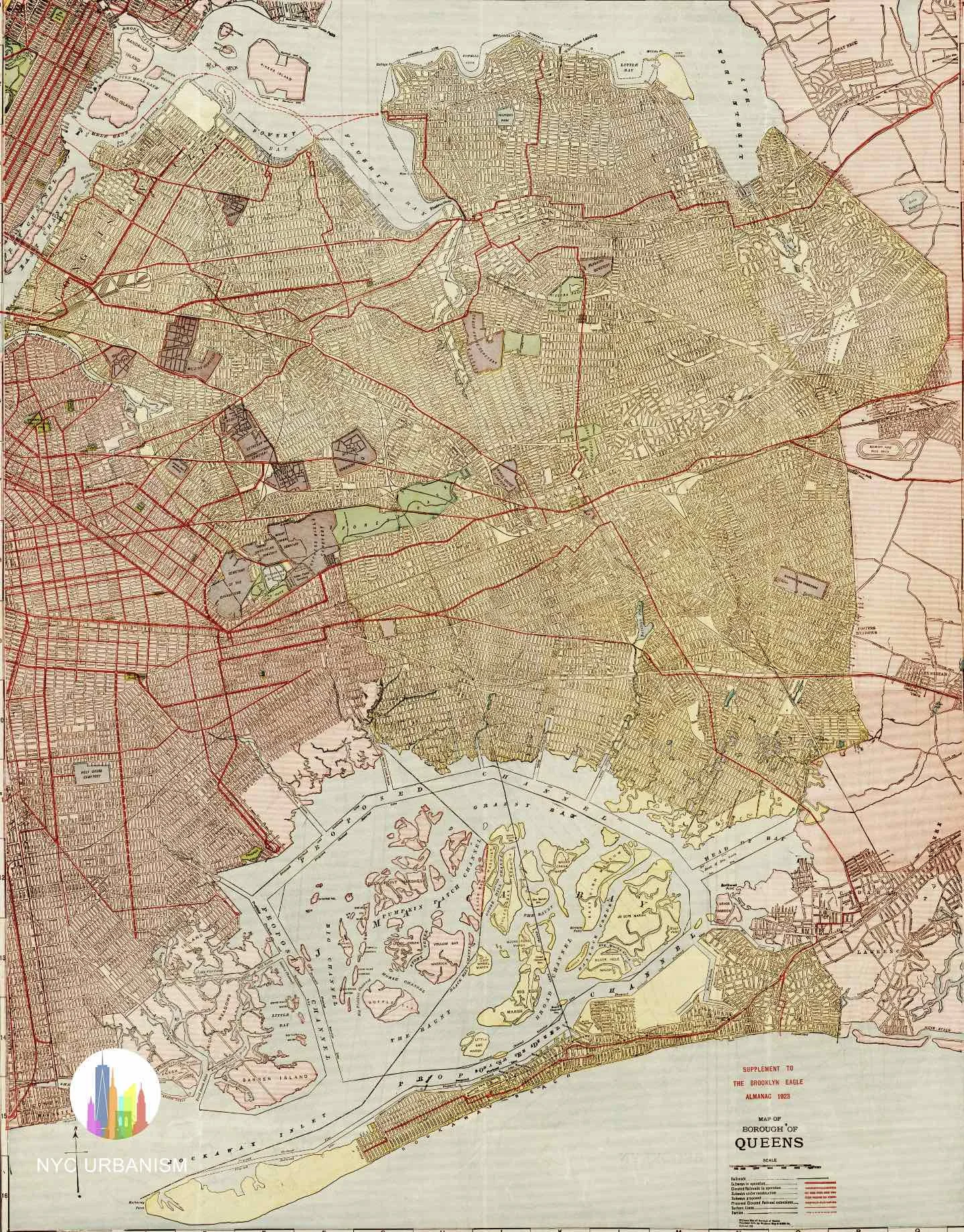 1923 Map of the borough of Queens — NYC URBANISM