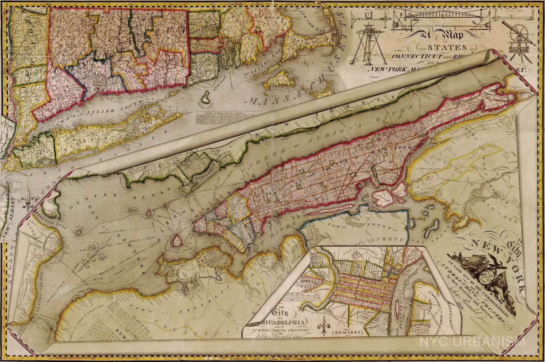 1821 John Randel map of the 1811 Commissioners Plan — NYC URBANISM