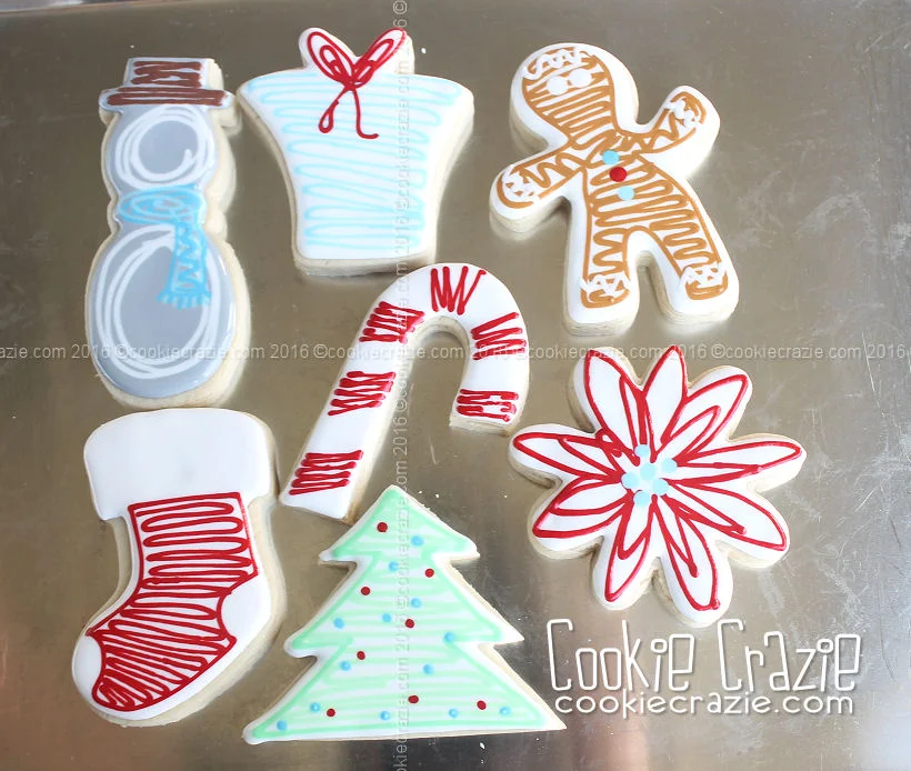 Christmas Scribbled Decorated Cookies (Tutorial) — CookieCrazie