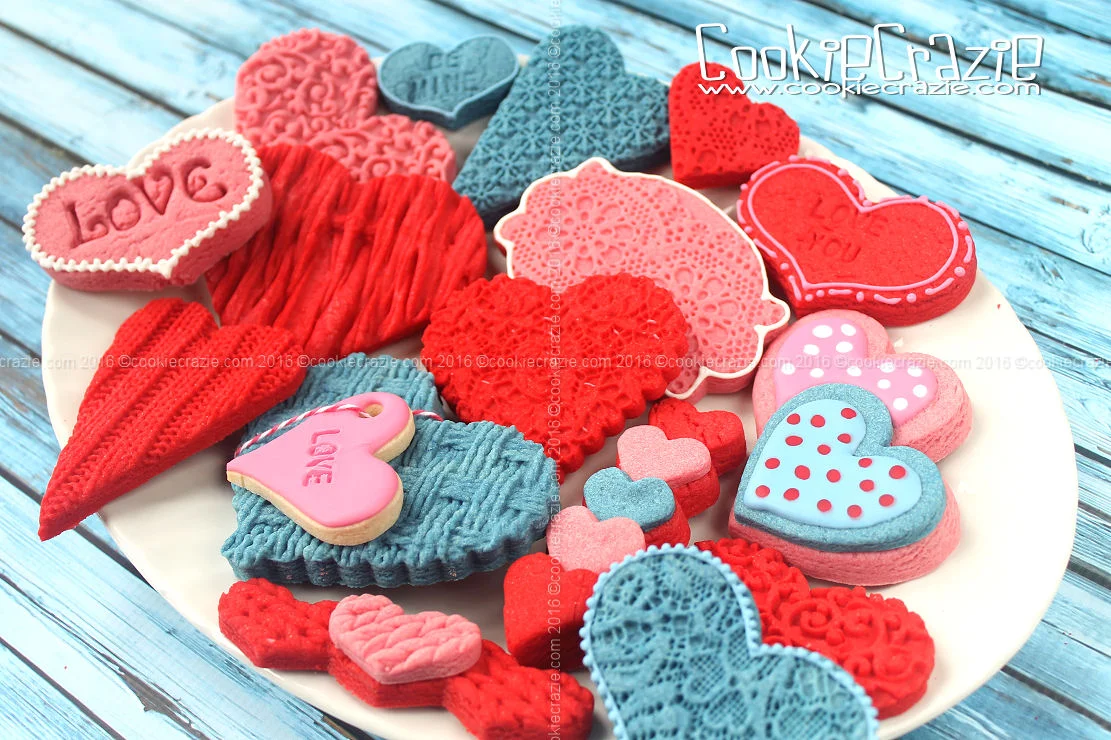 Textured Colored Dough Valentines Decorated Cookie Collection ...