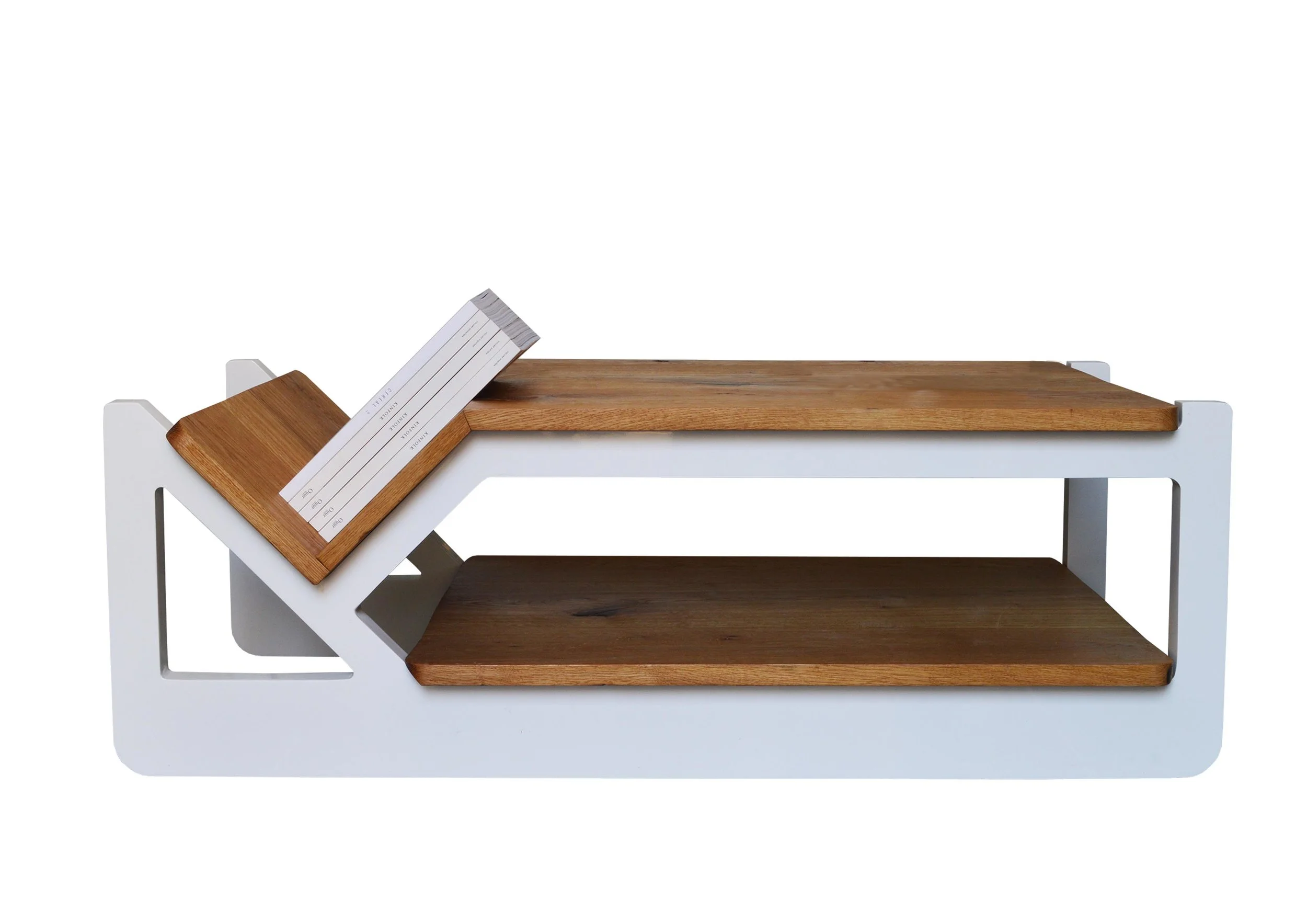'V' COFFEE TABLE (rustic oak and duco) — PURE LINE INTERIOR DESIGN
