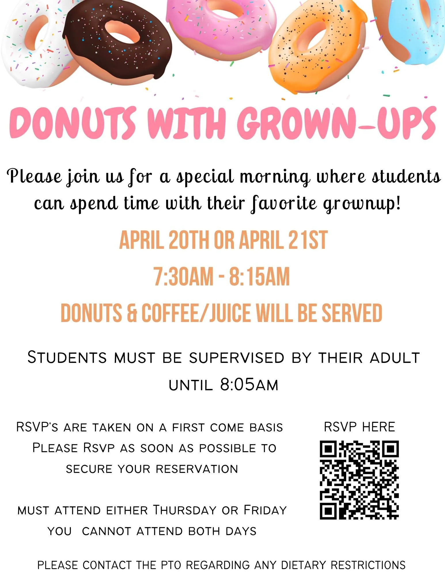 Donuts with Grownups is BACK! :-) — Stadium Drive Elementary PTO