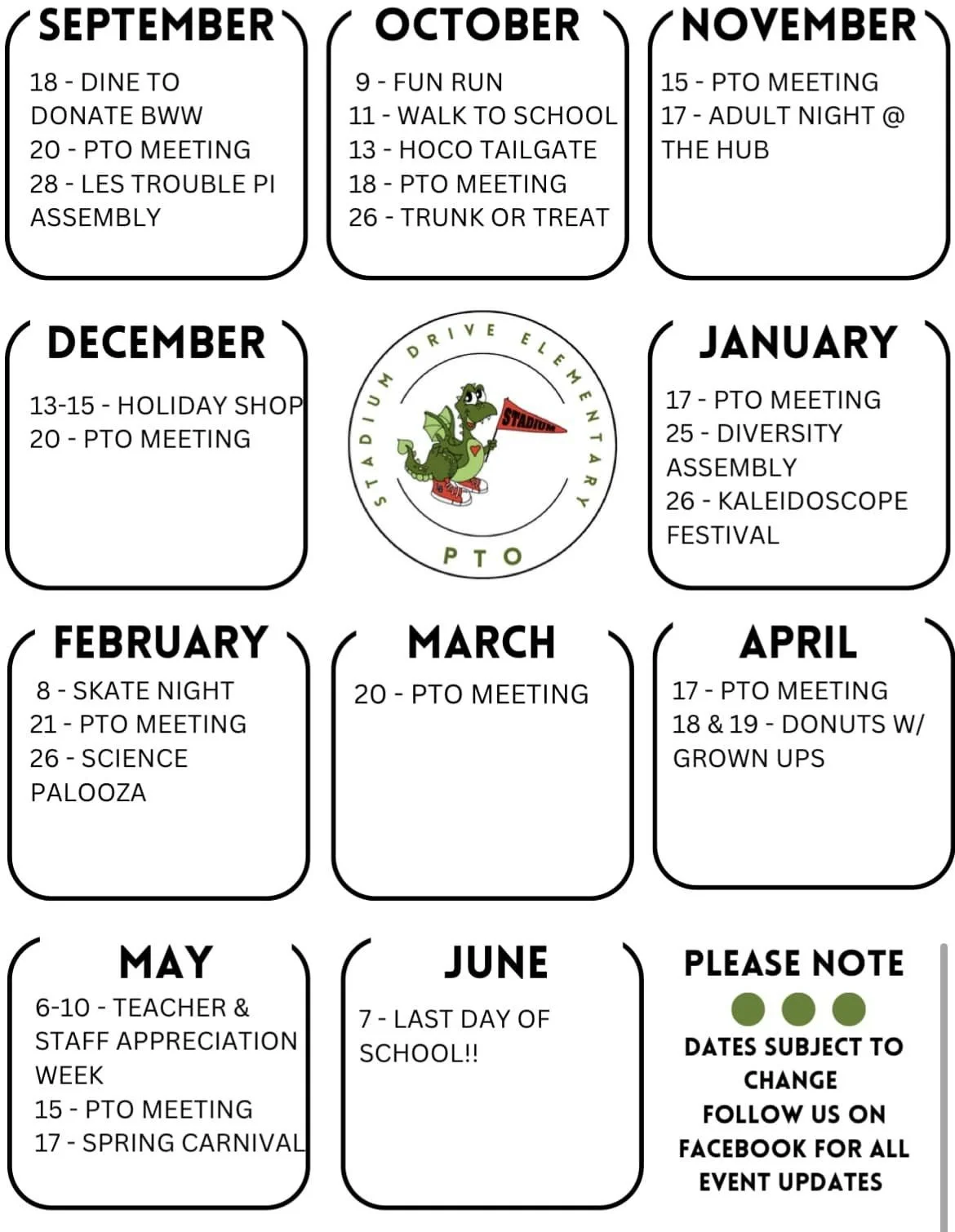 About SDE PTO — Stadium Drive Elementary PTO