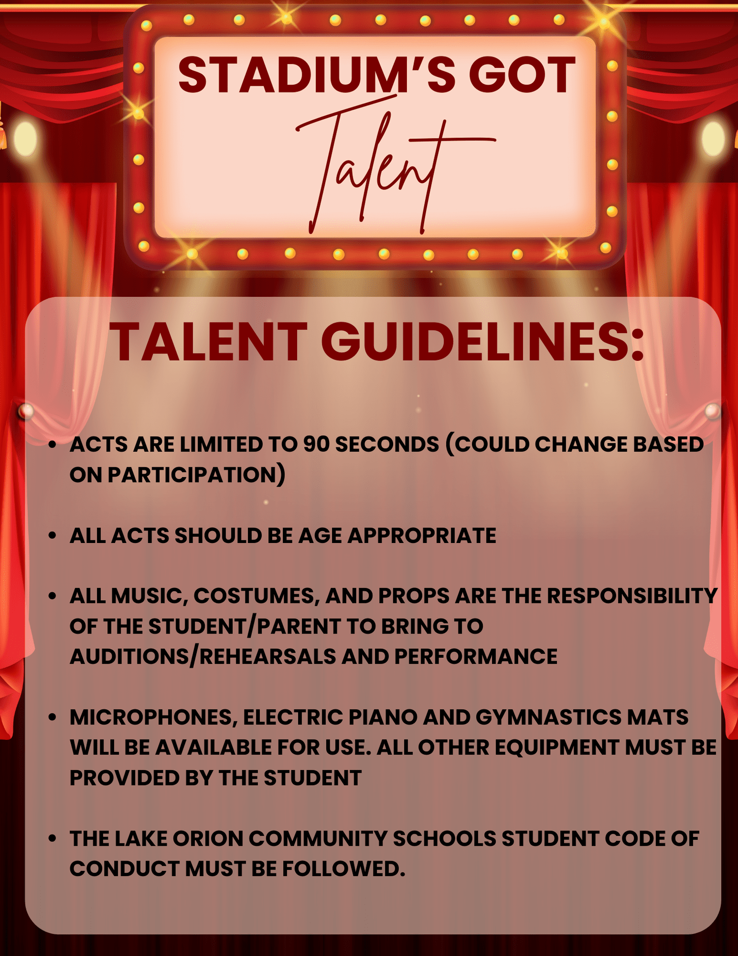 Stadium's Got Talent — Stadium Drive Elementary PTO