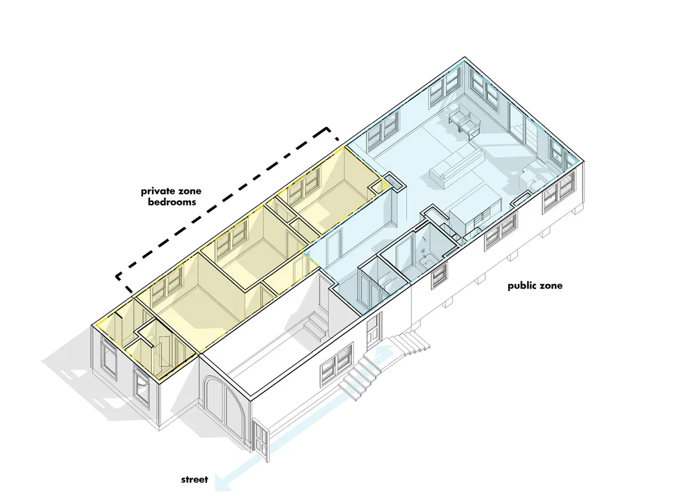 Modern Transformation Creates Zones for Privacy & Entertaining in Small ...
