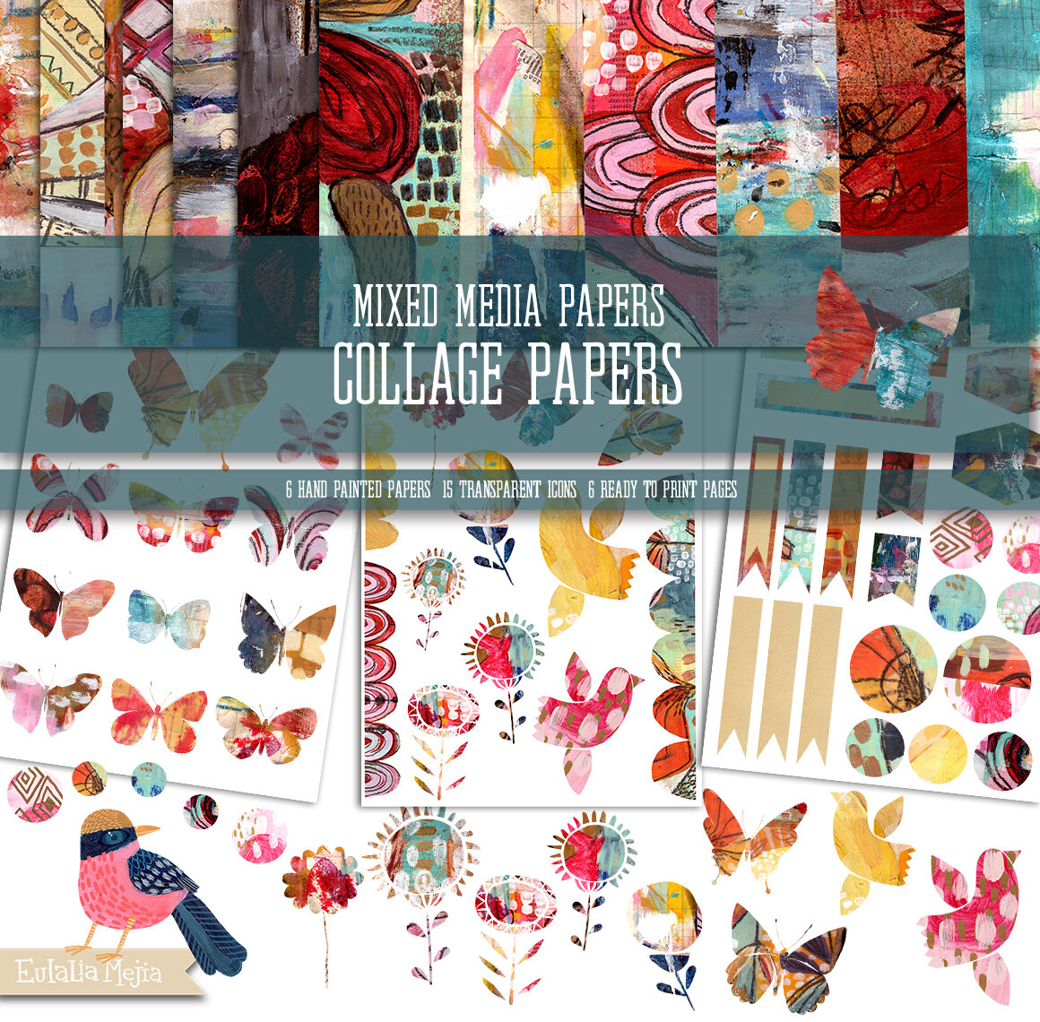 Mixed Media Papers: Collage Papers · Eulalia Mejia. Illustration ...