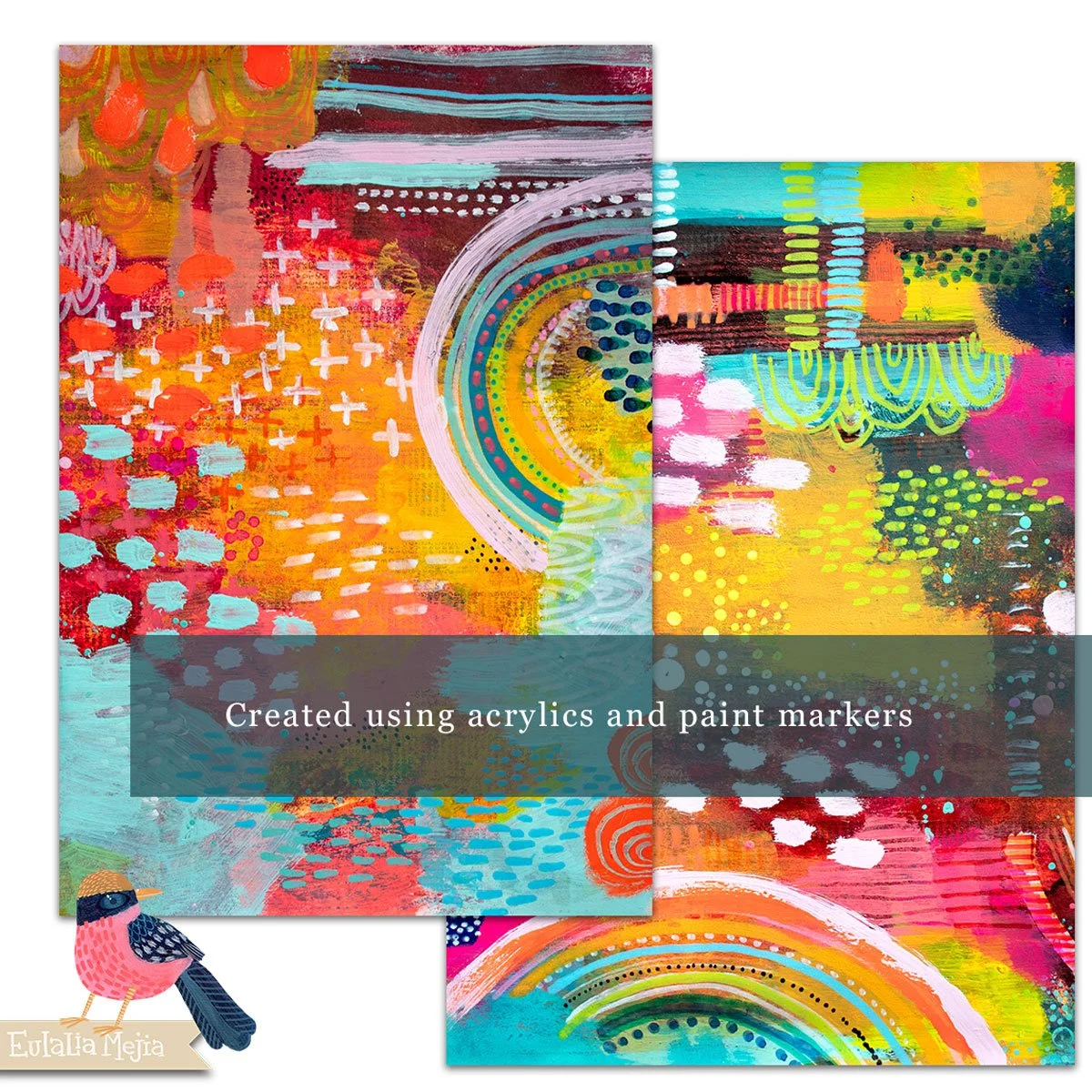 Mixed Media Papers: Abstract Rainbows Textures · Eulalia Mejia ...