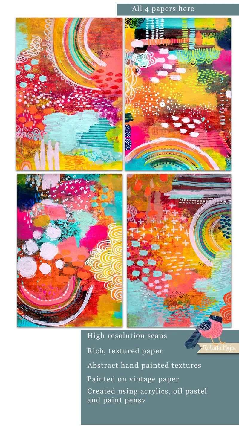 Mixed Media Papers: Abstract Rainbows Textures · Eulalia Mejia ...