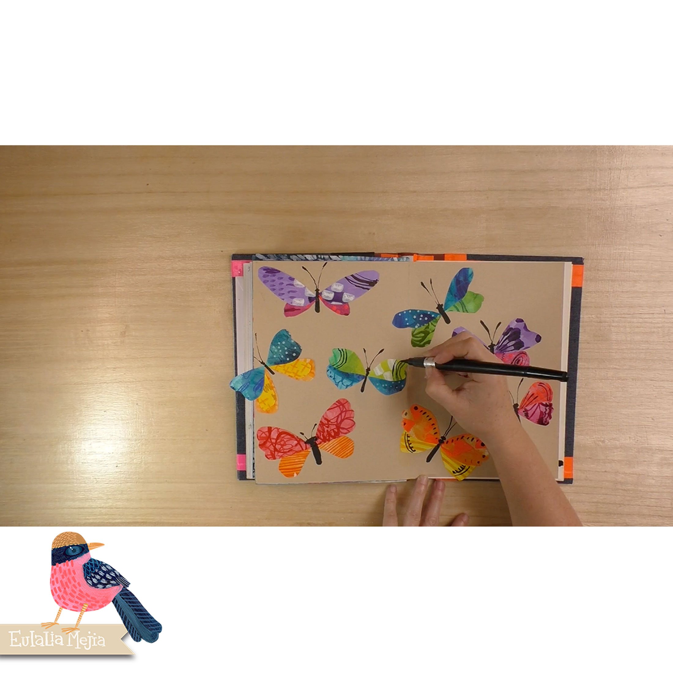 Collaged mixedmedia butterflies · Eulalia Mejia. Illustration. Design ...