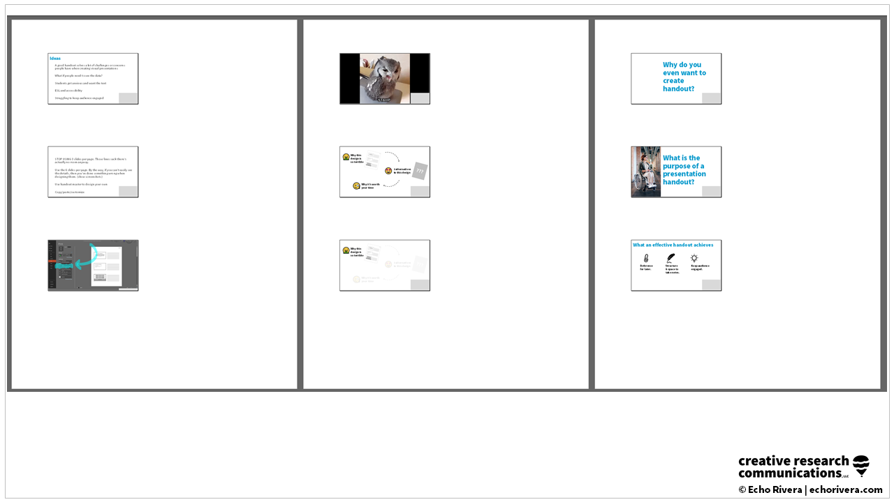 How to create effective presentation handouts for class lectures, conference presentations, and ...