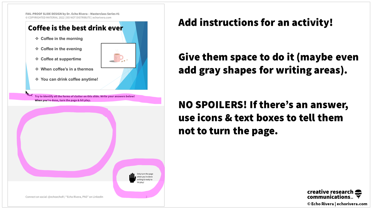 How to create effective presentation handouts for class lectures, conference presentations, and ...