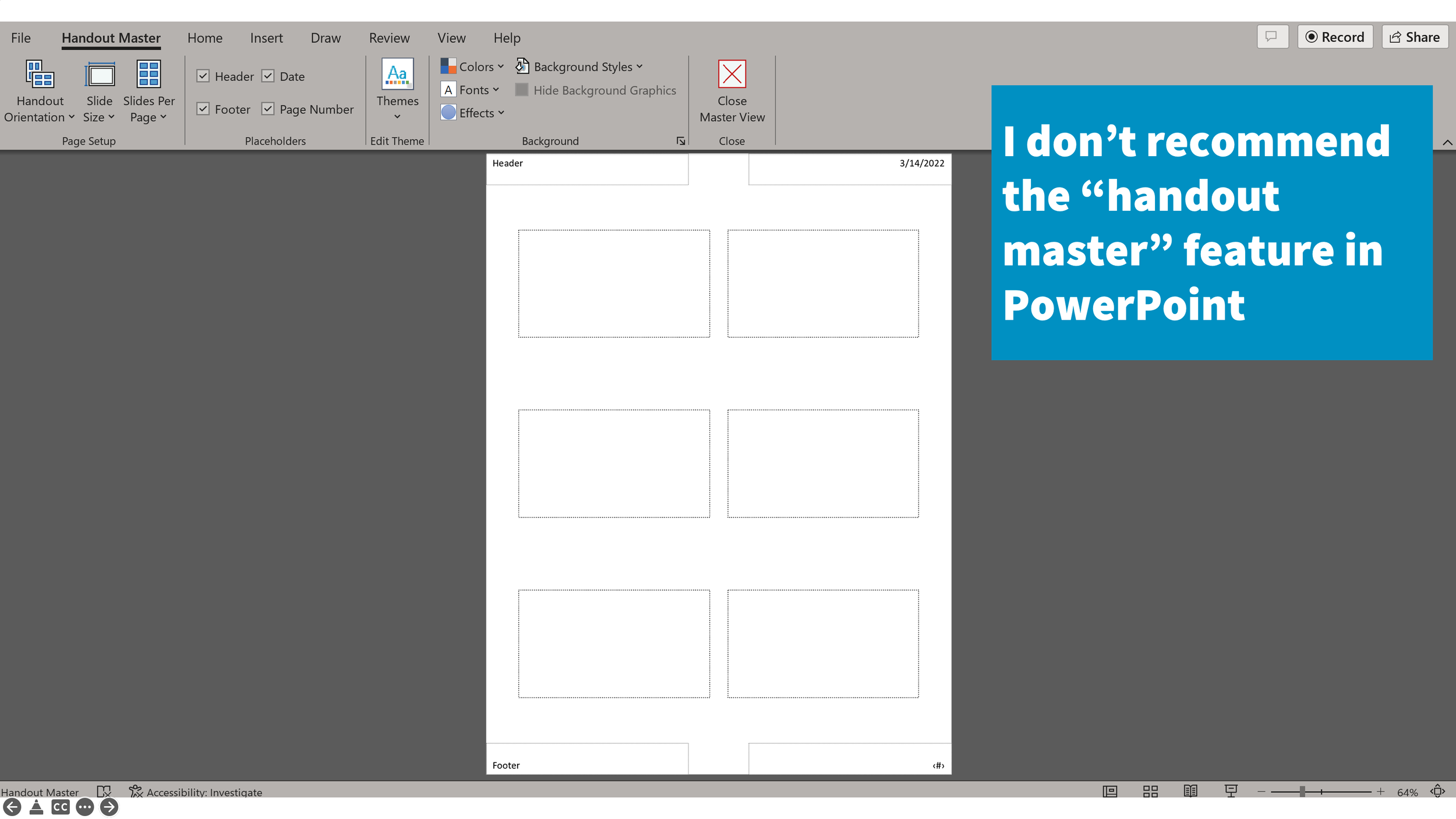How to create effective presentation handouts for class lectures, conference presentations, and ...