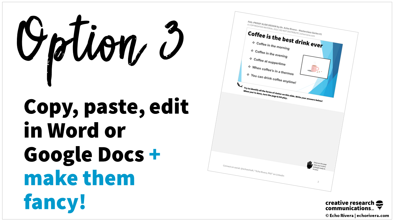 How to create effective presentation handouts for class lectures ...