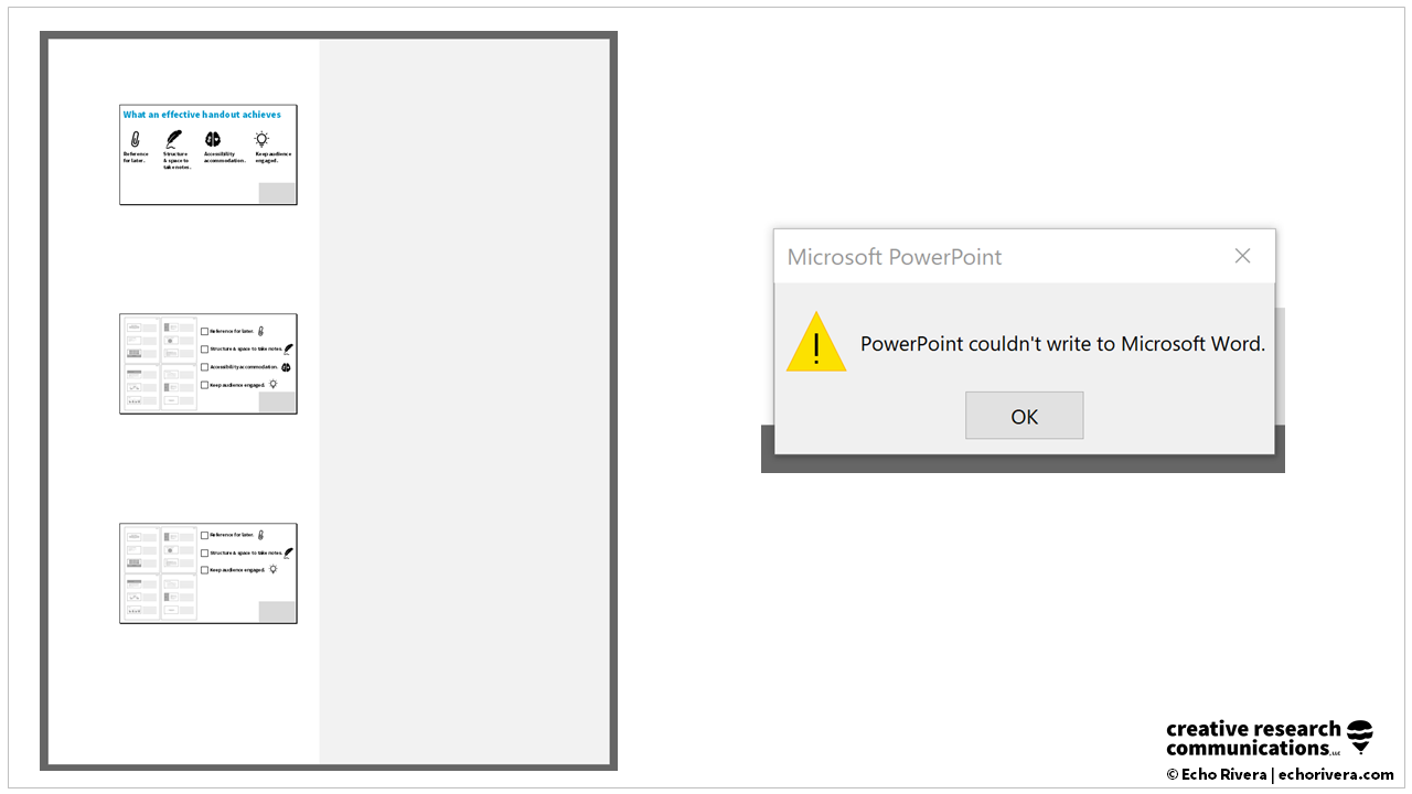 How to create effective presentation handouts for class lectures, conference presentations, and ...