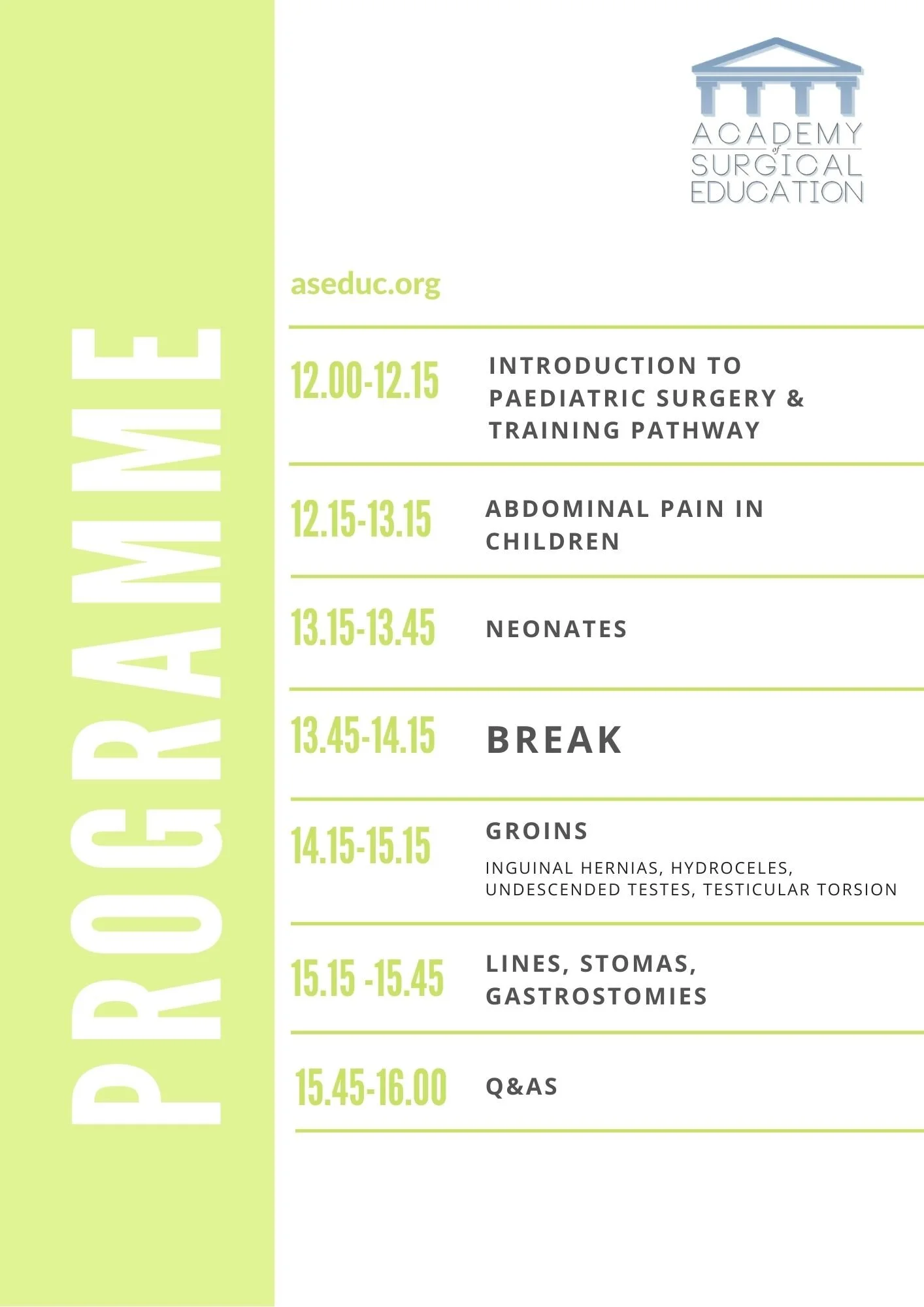 RECORDING: Paediatric Surgery On-call Survival Course — Academy of ...