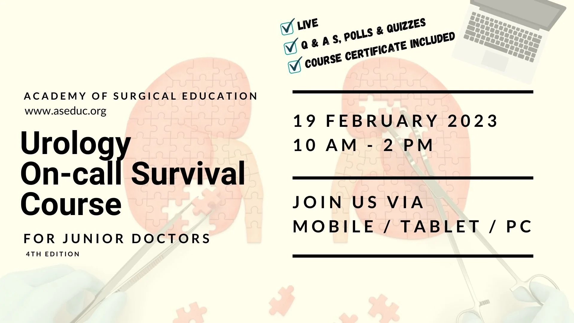 2023 RECORDING Urology On-call Survival Course — Academy of Surgical Education