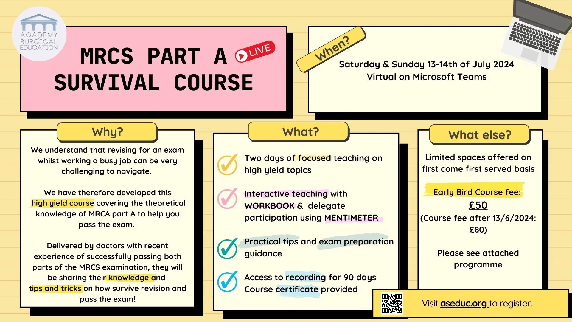 MRCS Part A Survival Course — Academy of Surgical Education