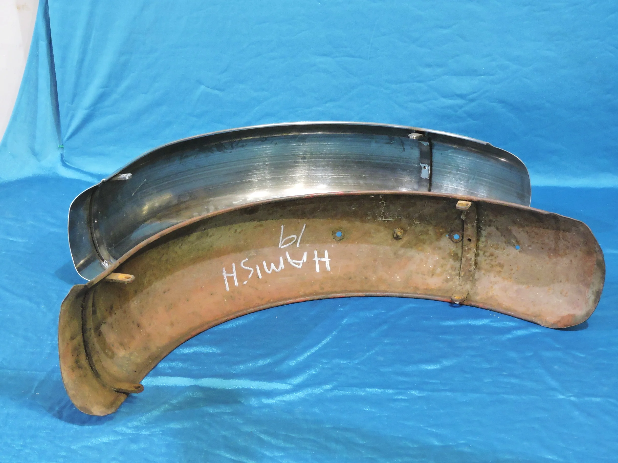 Vintage Steel — Indian Vintage Motorcycle Fender Military 741 Front