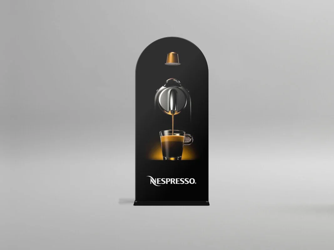 Slim Round Trade Show Display in Sydney — Popup Media Walls