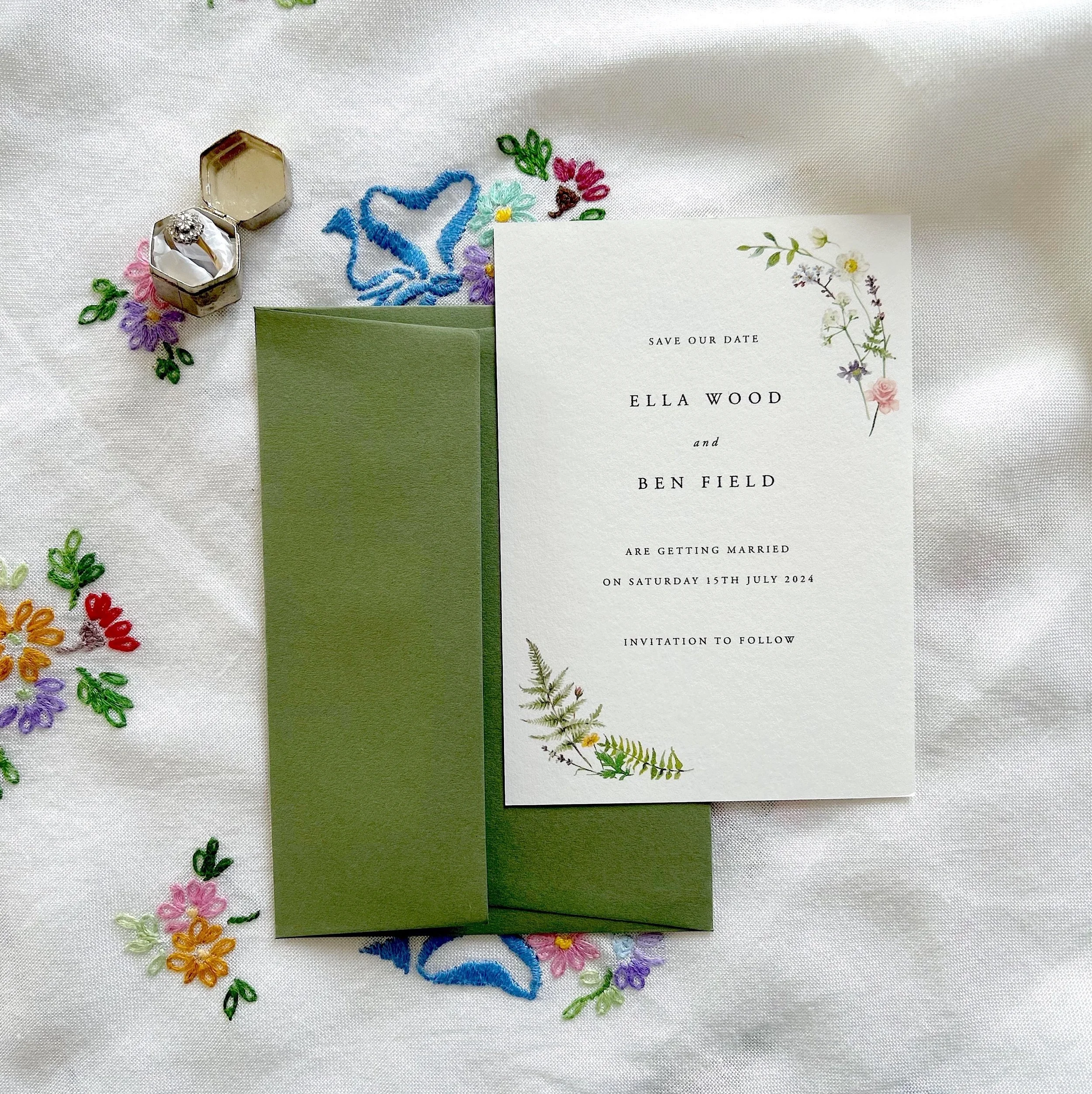 Luxury Illustrated Floral Wedding Invitations, Inspired by the ...