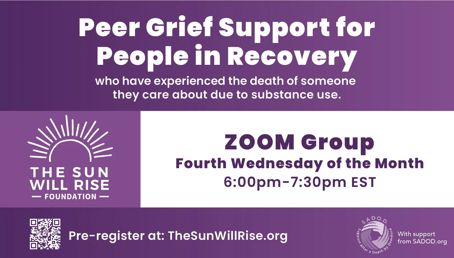 Grief Group Pre-Registration — The Sun Will Rise Foundation