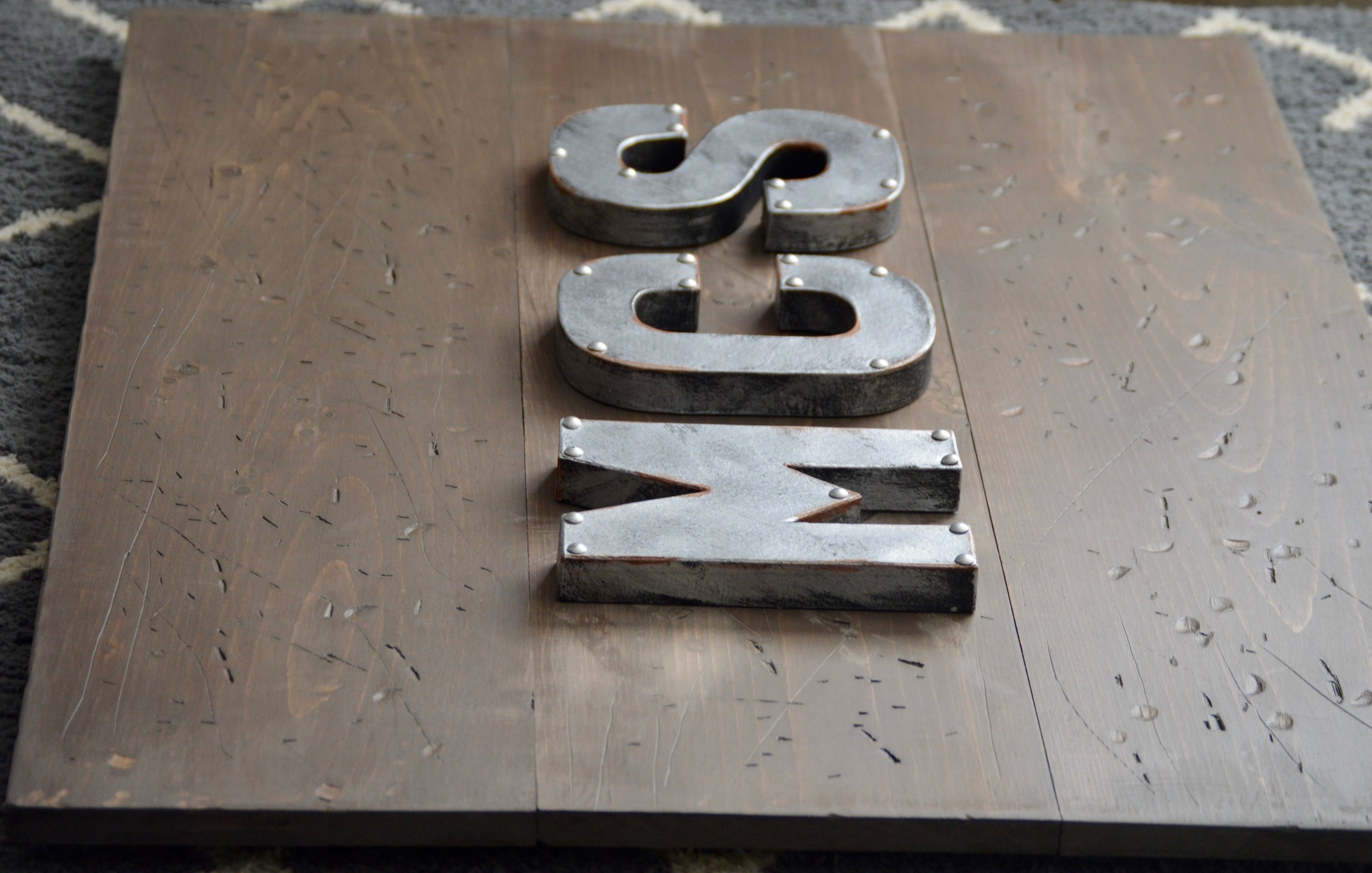 DIY Rustic Industrial Wood Sign — Skeen Concepts