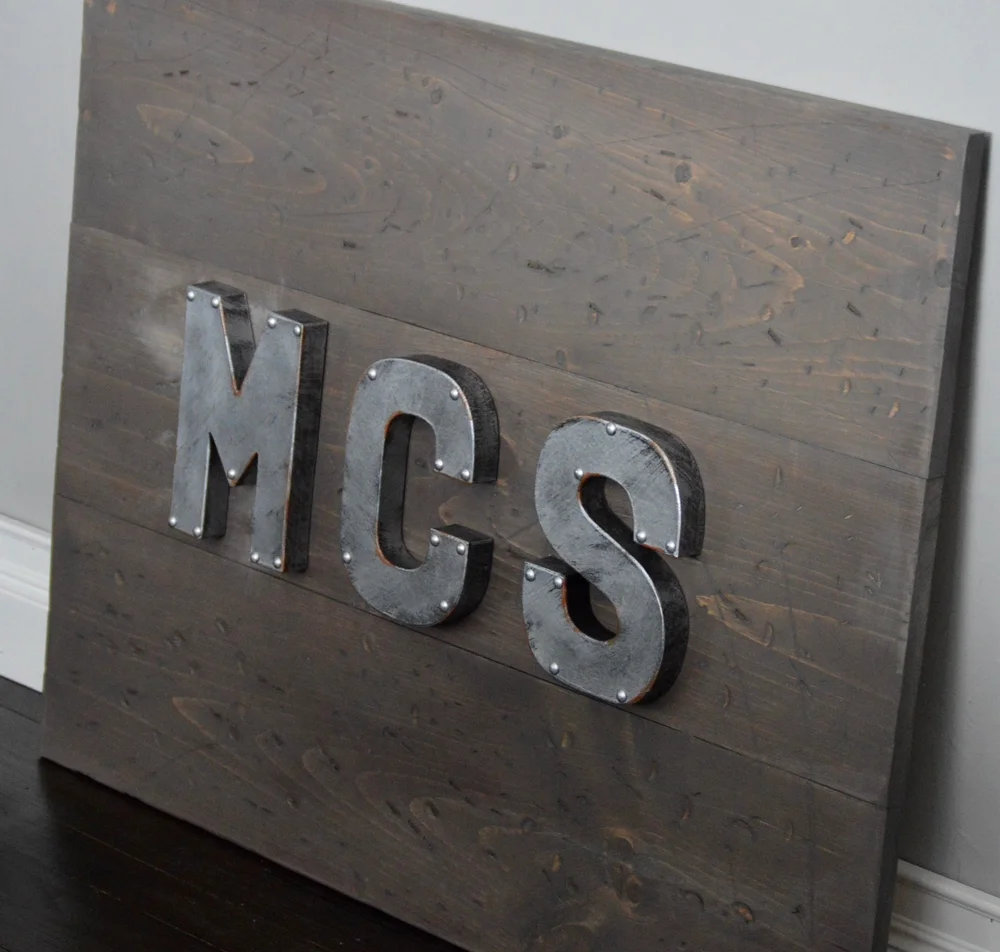 DIY Rustic Industrial Wood Sign — Skeen Concepts