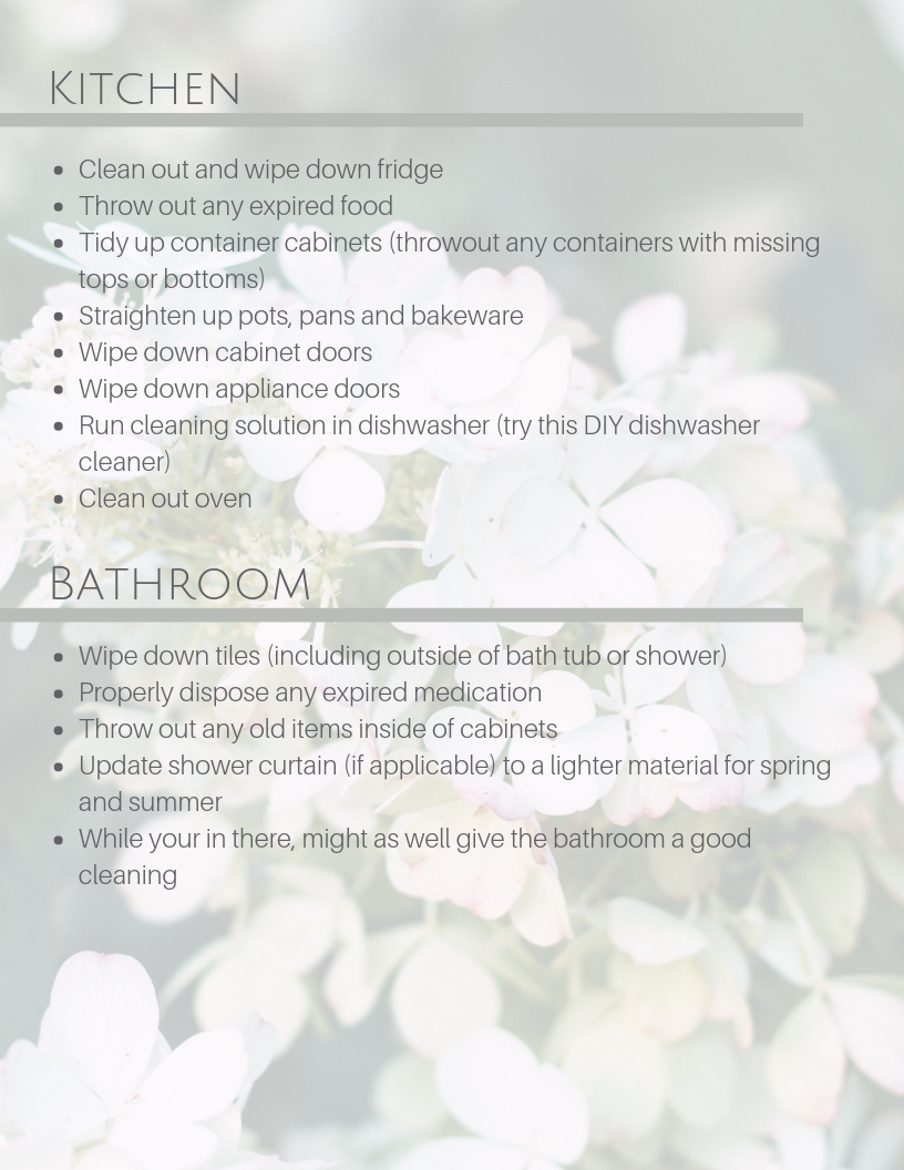 Spring Cleaning Cheat Sheet — Skeen Concepts
