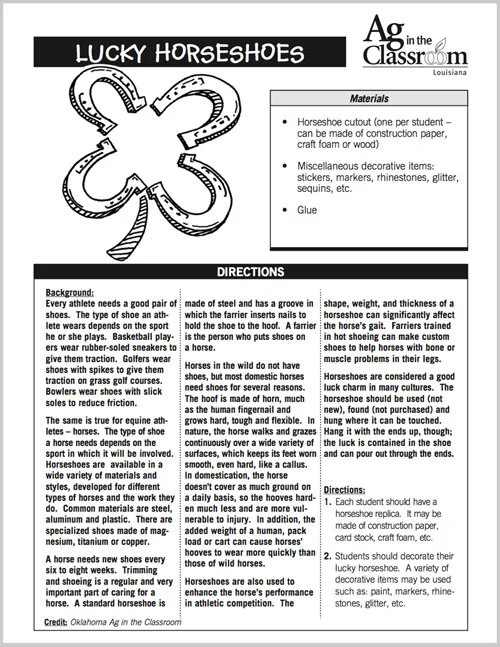 Make & Takes: Animal — Louisiana Ag in the Classroom