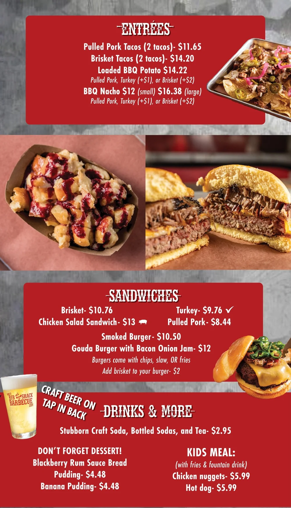 Craft Barbecue Menu — Paul's RibShack Barbecue