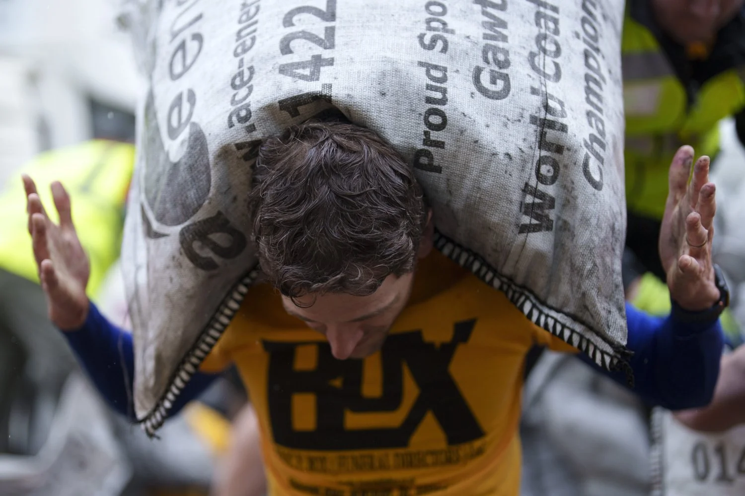Contestants haul heavy sacks of coal in unusual Yorkshire tradition ...