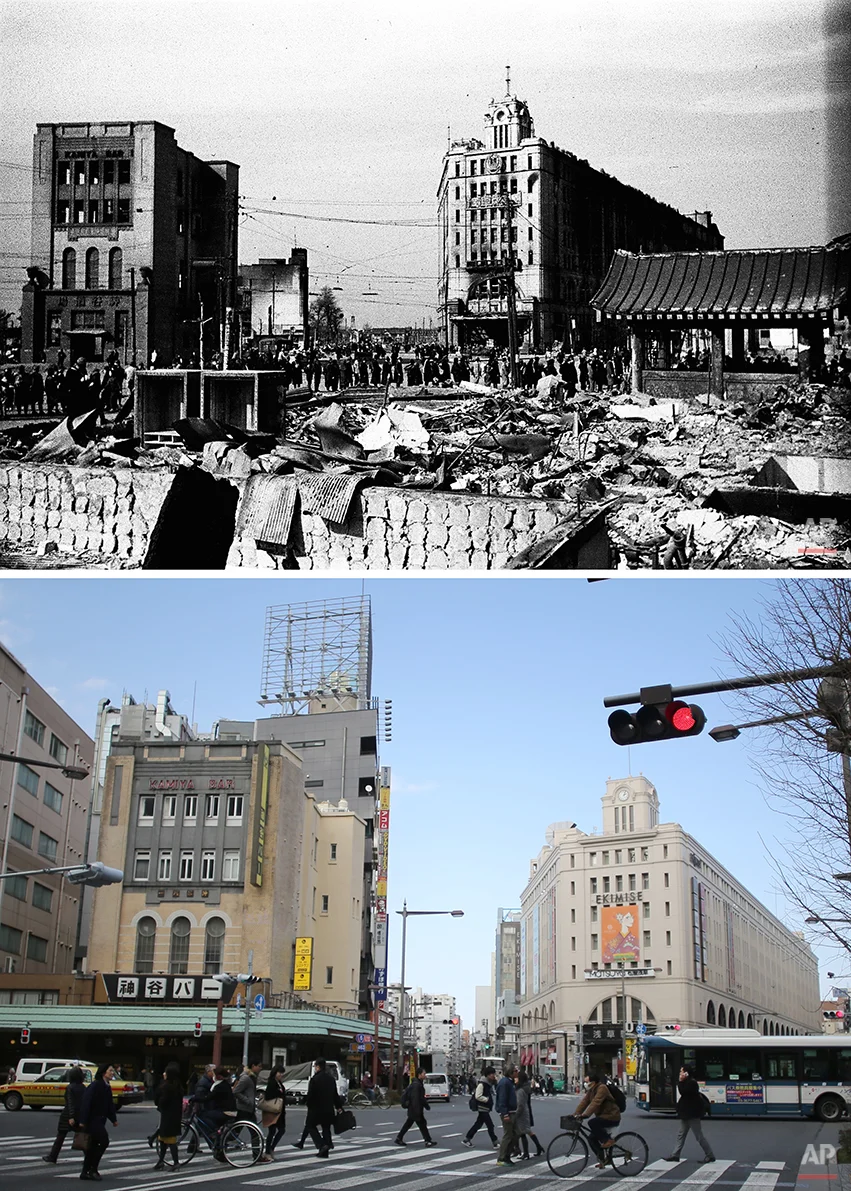Tokyo 1945 firebombing then and now — AP Images Spotlight