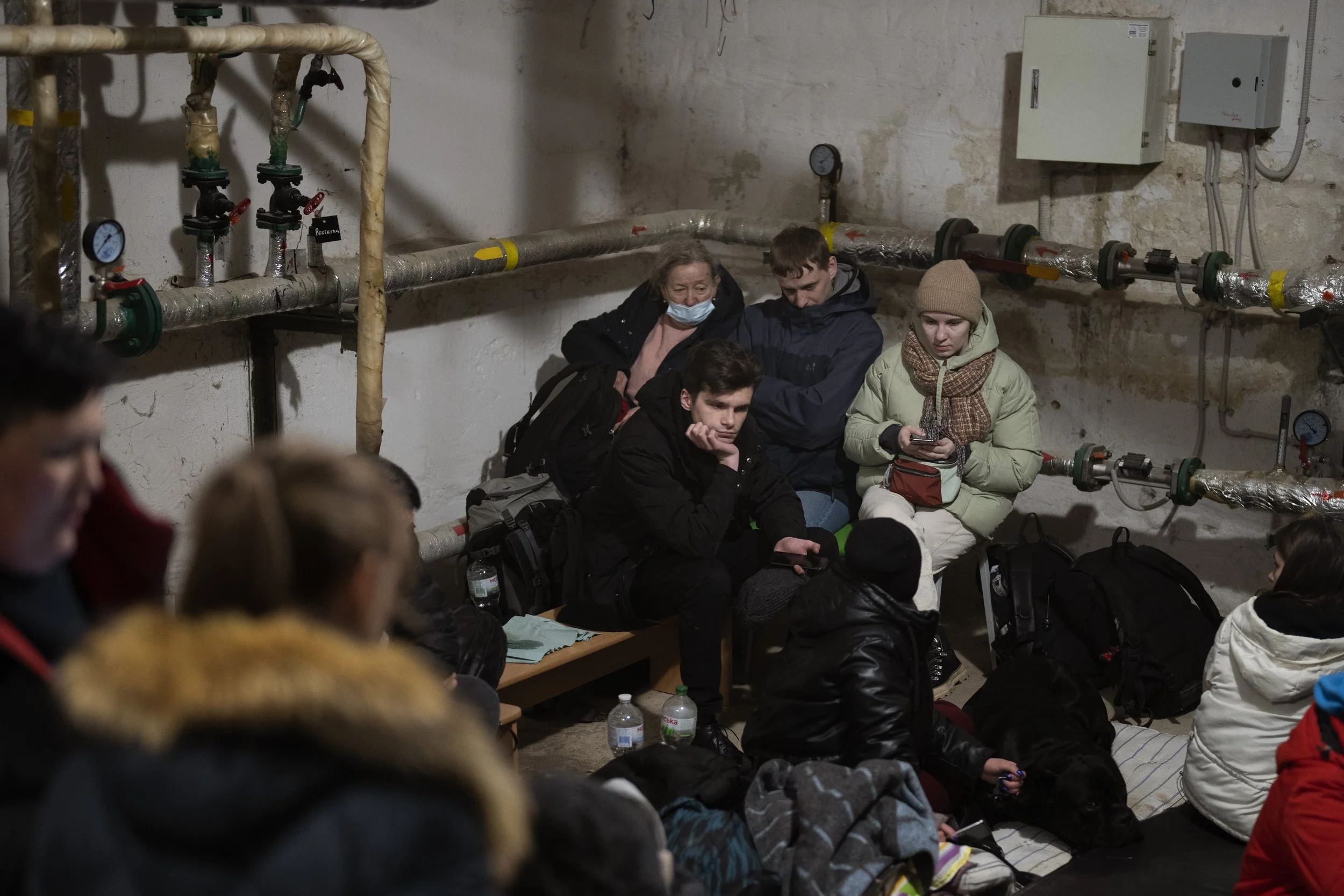 Ukrainians shelter in subway stations, basements — AP Photos