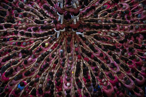 Human towers rise skyward in Spain's Catalonia as part of cultural ...