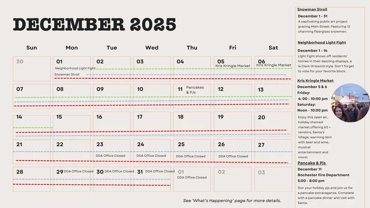 Event Calendar — Downtown Rochester, MI